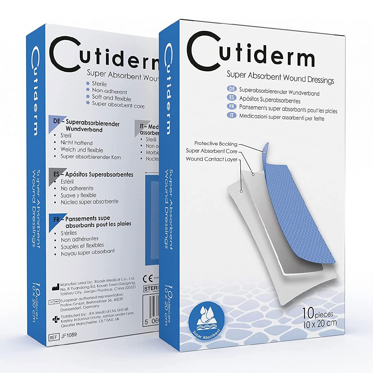 Cutiderm Sterile Low Adherent Super Absorbent Wound Dressings 10cm x ...