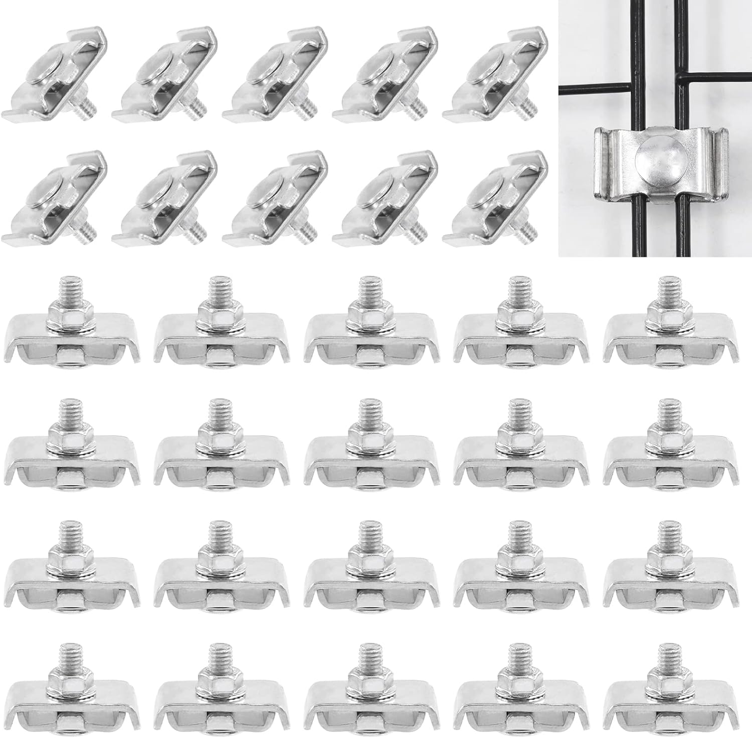 Amazon.com: Rustark Stainless Steel Gridwall Joining Clip Connectors ...