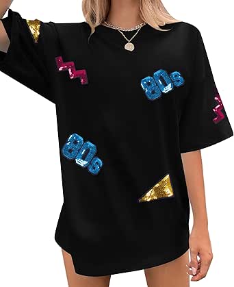 Amazon.com: UNIQUEONE 80s 90s Outfits for Women Sequin 80s Themed Party ...