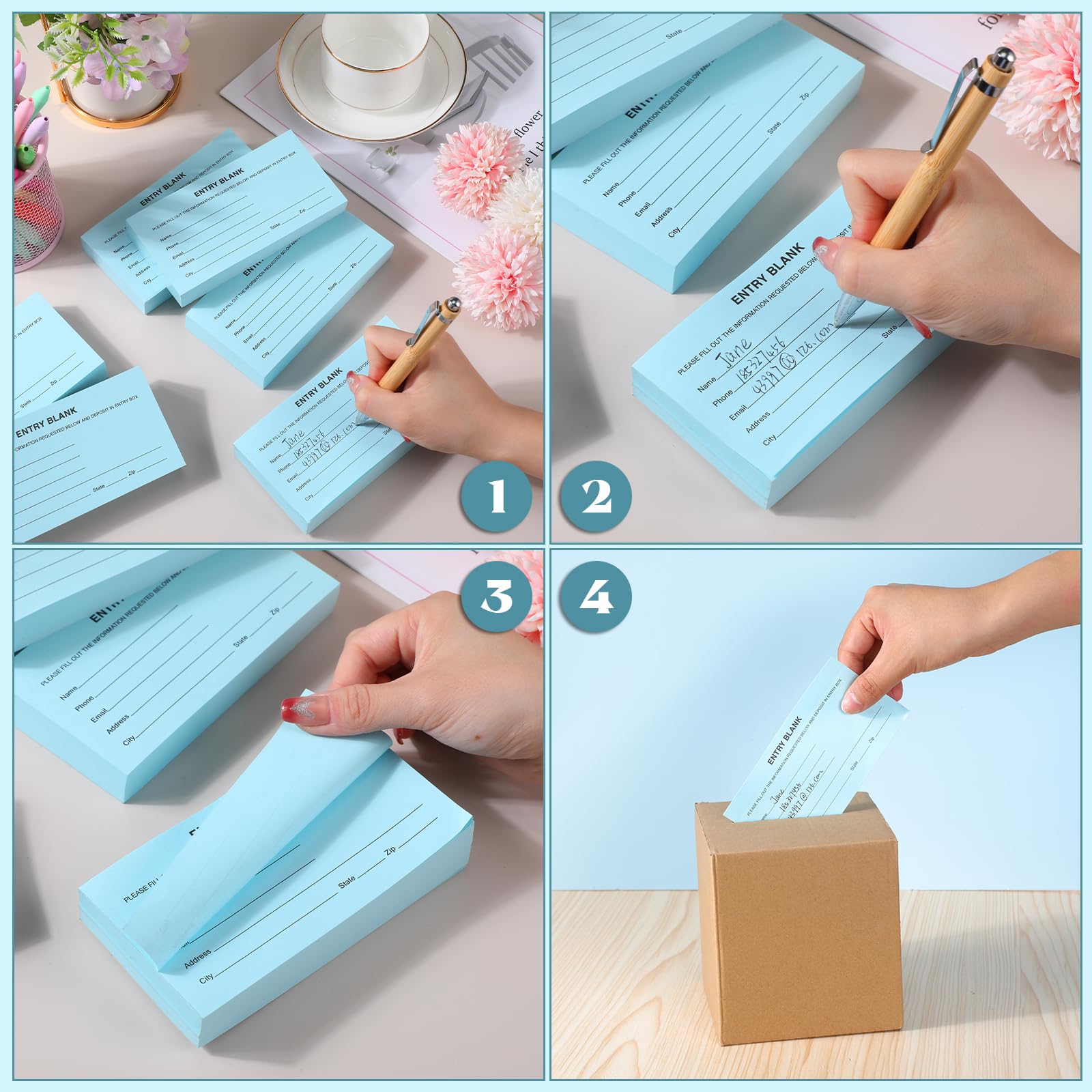 Snapklik.com : Kosiz 1000 Pcs Raffle Ticket Sheets Double Roll Entry ...