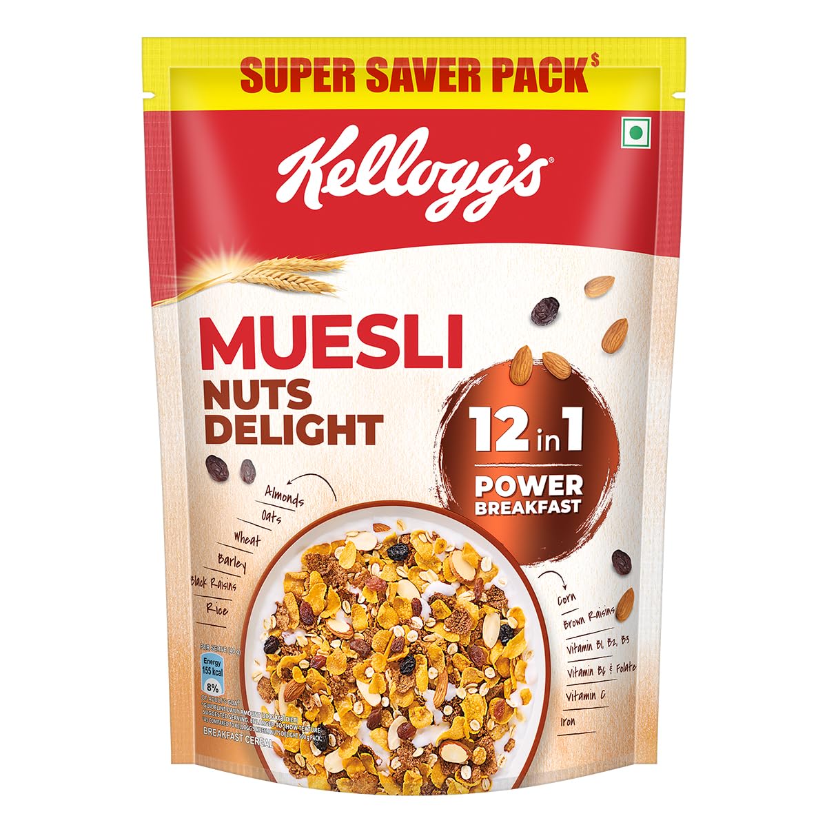Kellogg's Muesli Nuts Delight 750G | 12-In-1 Power Breakfast | India'S ...