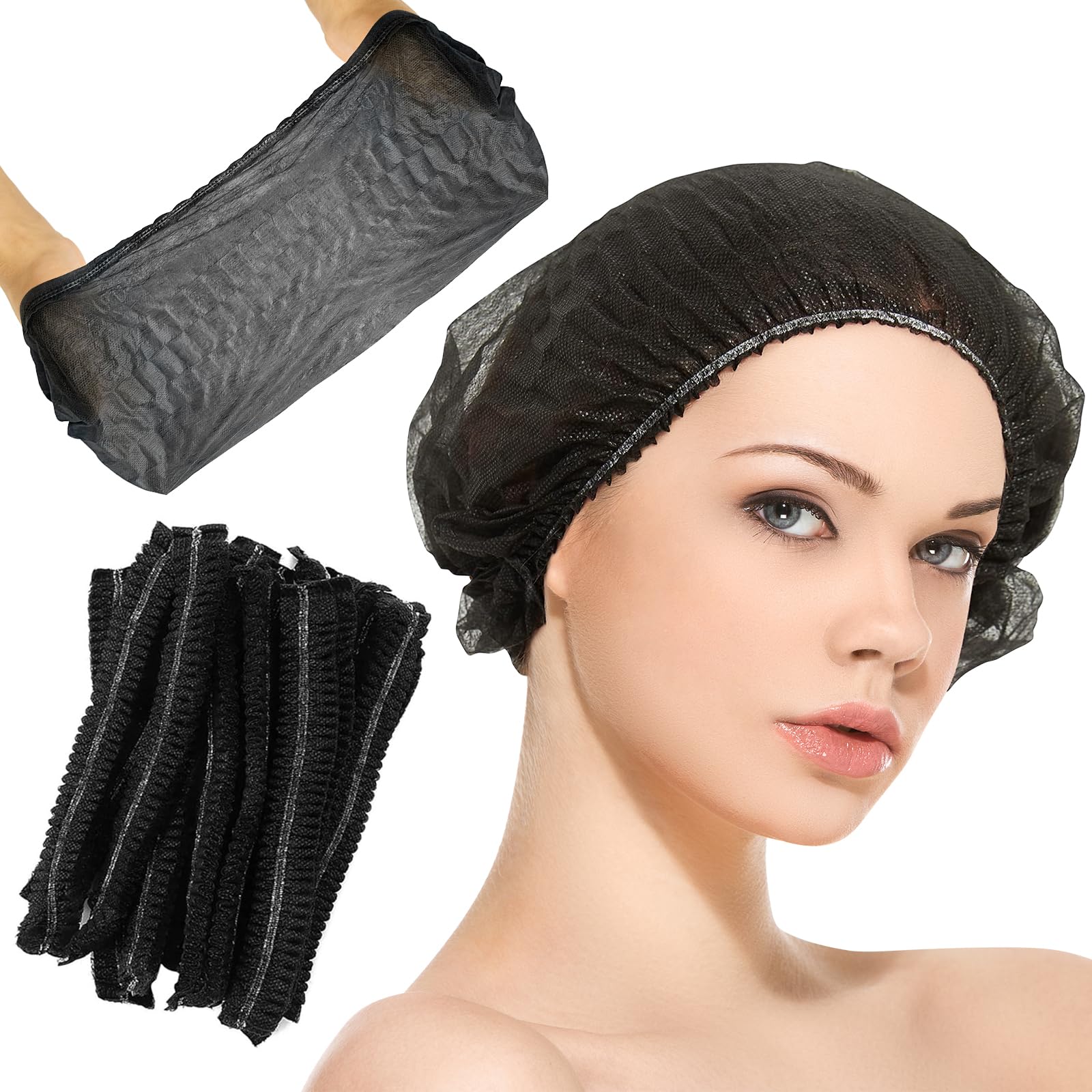 Amazon.com: 21inches Hair Net Disposable Bouffant Caps 100 Pcs, Elastic ...