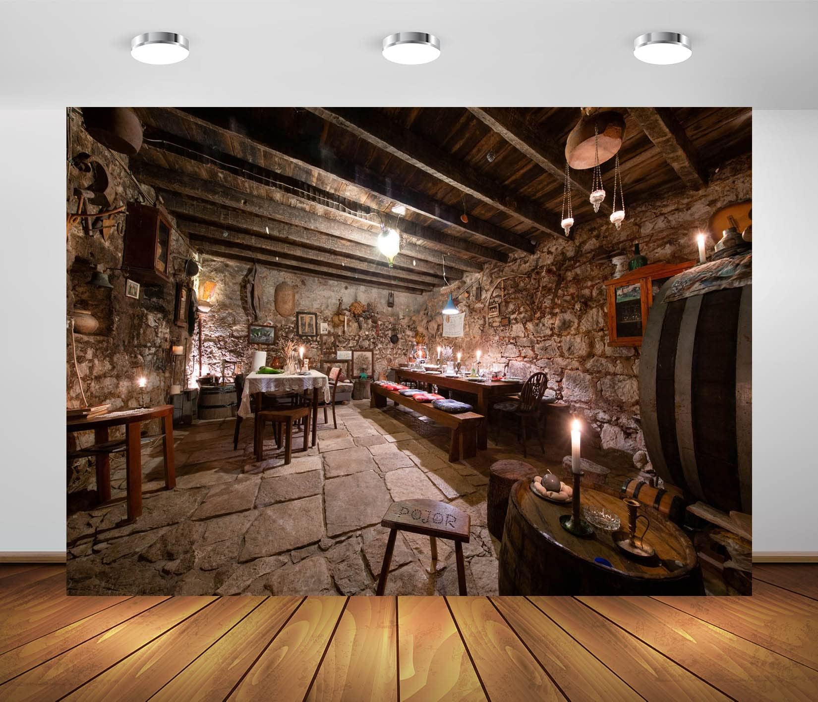 Amazon.com : BELECO 7x5ft Fabric Medieval Tavern Inn Bar Backdrop for ...