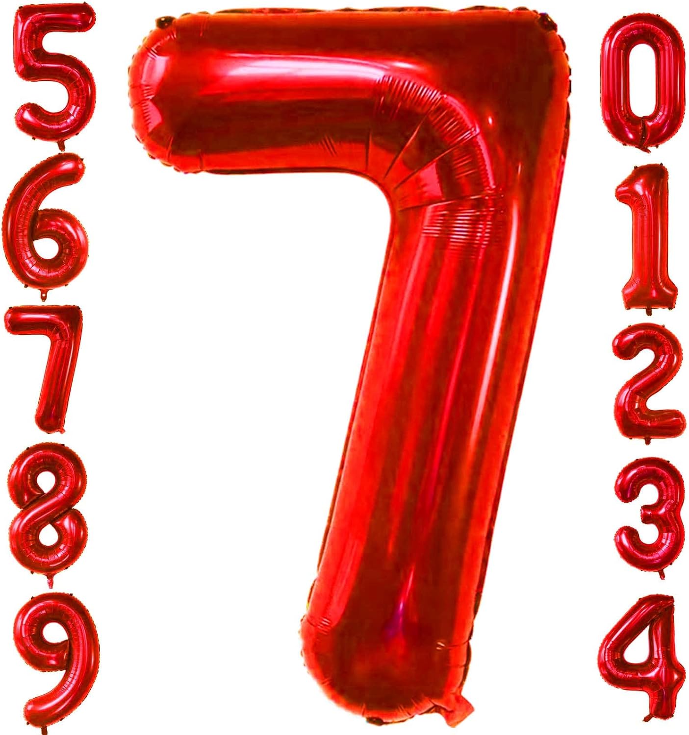 Amazon.com: 40 inch Red Number 0-9 Digital Balloons, Foil Mylar Number ...