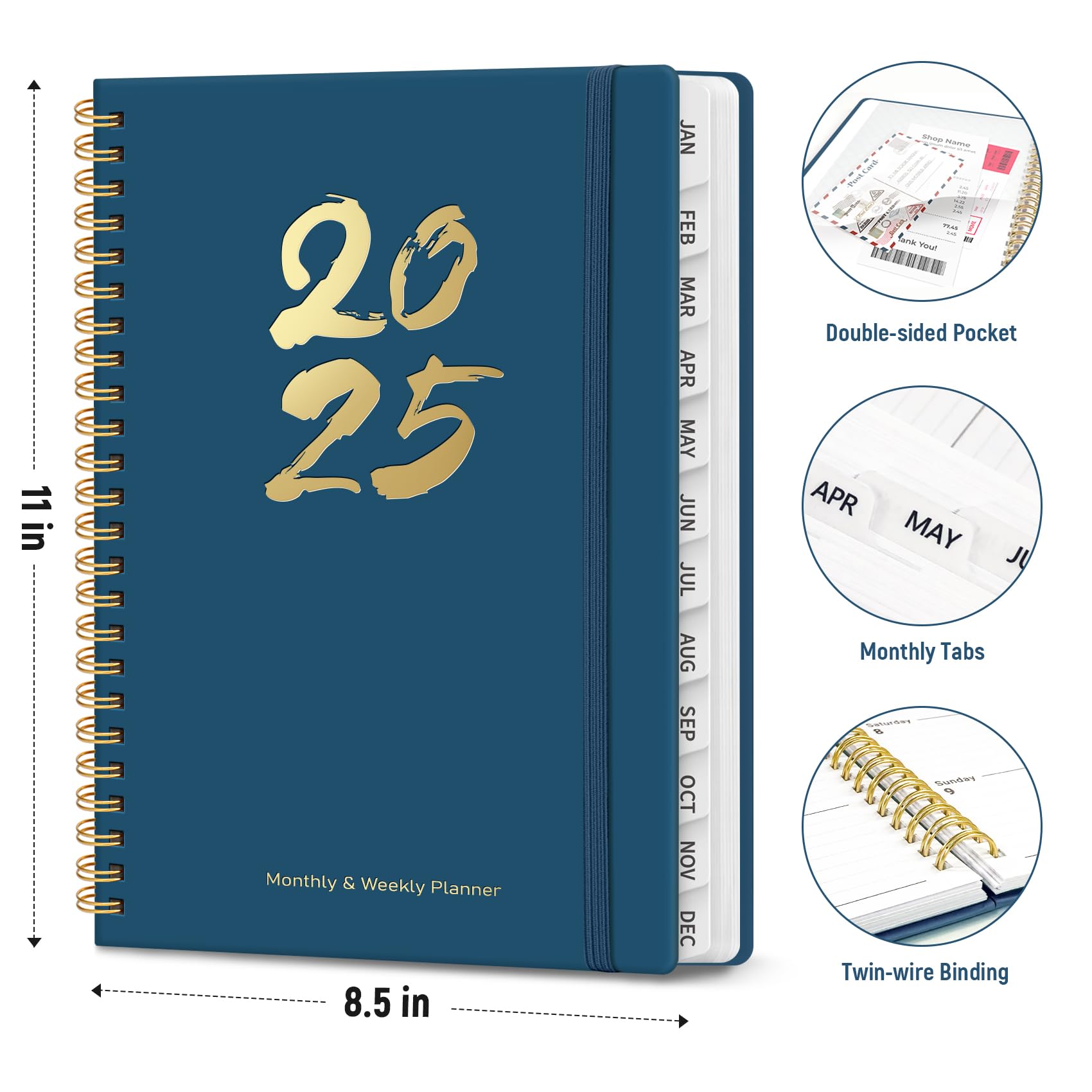 Snapklik.com : 2025 Planner - Weekly And Monthly Planner Spiral Bound ...