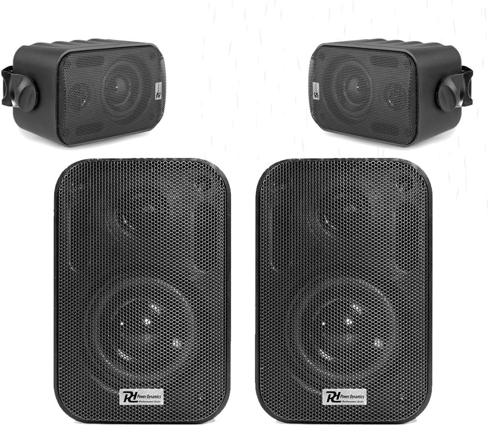 Power Dynamics BTW30 Garden Speaker System with 2x BGO40 4" Black Wall ...