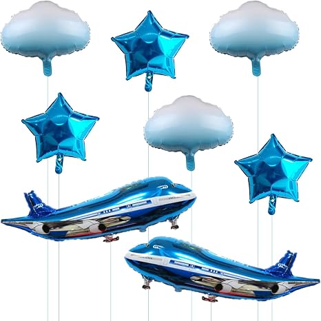 Amazon.com: GOTPASS 31inch Large Airplane Balloons Set Airplane Aviator ...