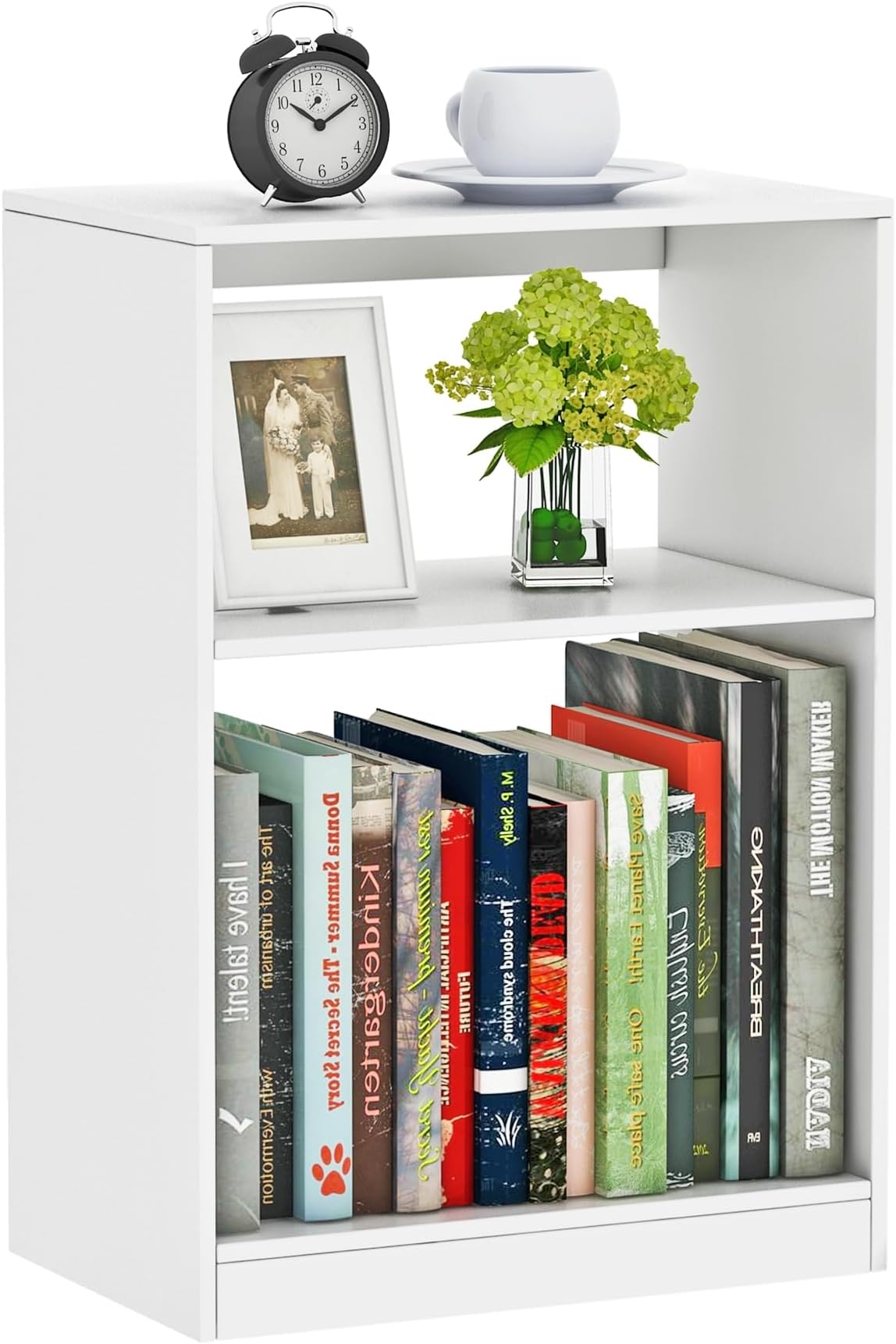 Amazon.com: BYFU White Nightstand, 3-Tier Beside Table Small End Table ...