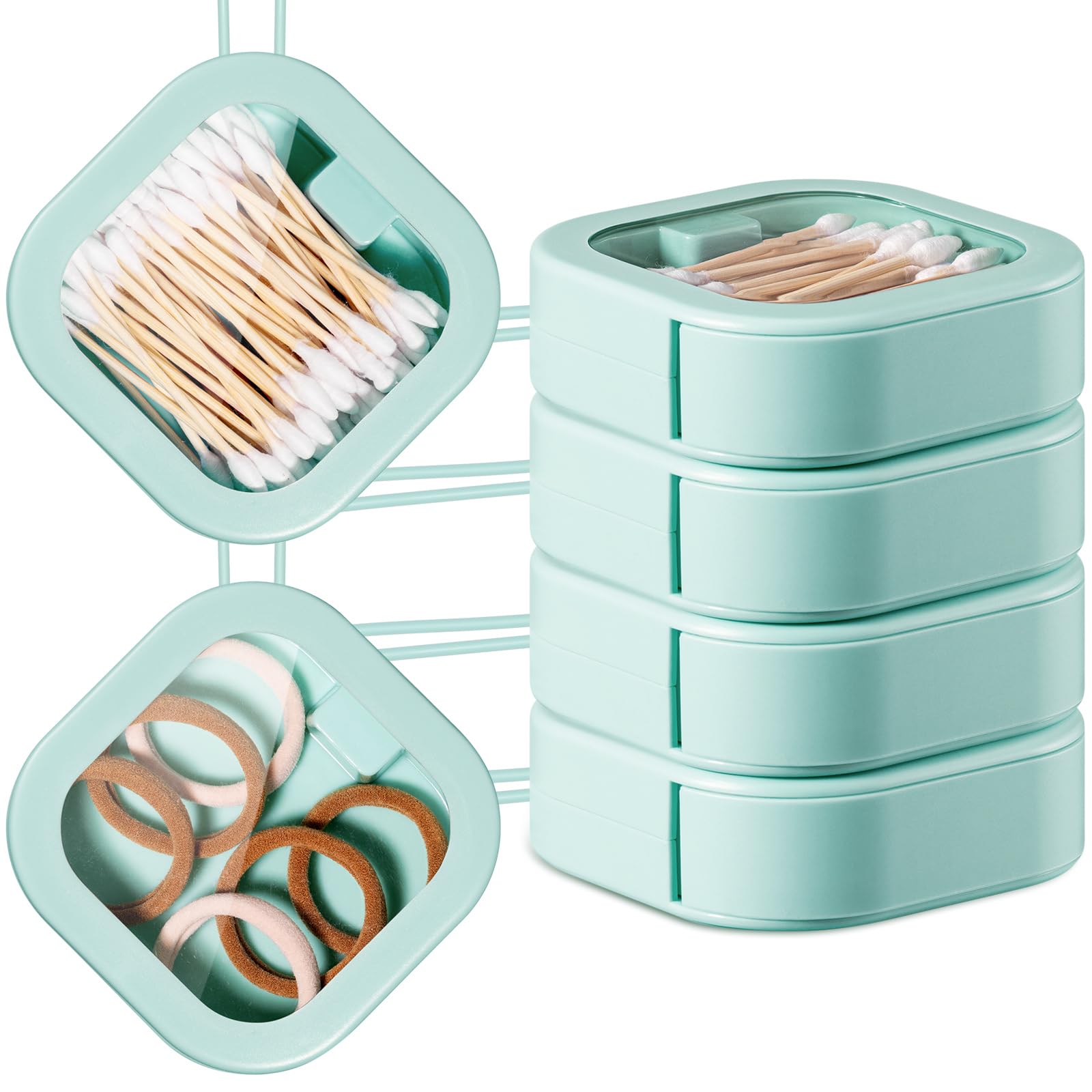 Amazon.com: Kathfly 4 Pcs Green Hair Tie Organizer Portable Hair ...