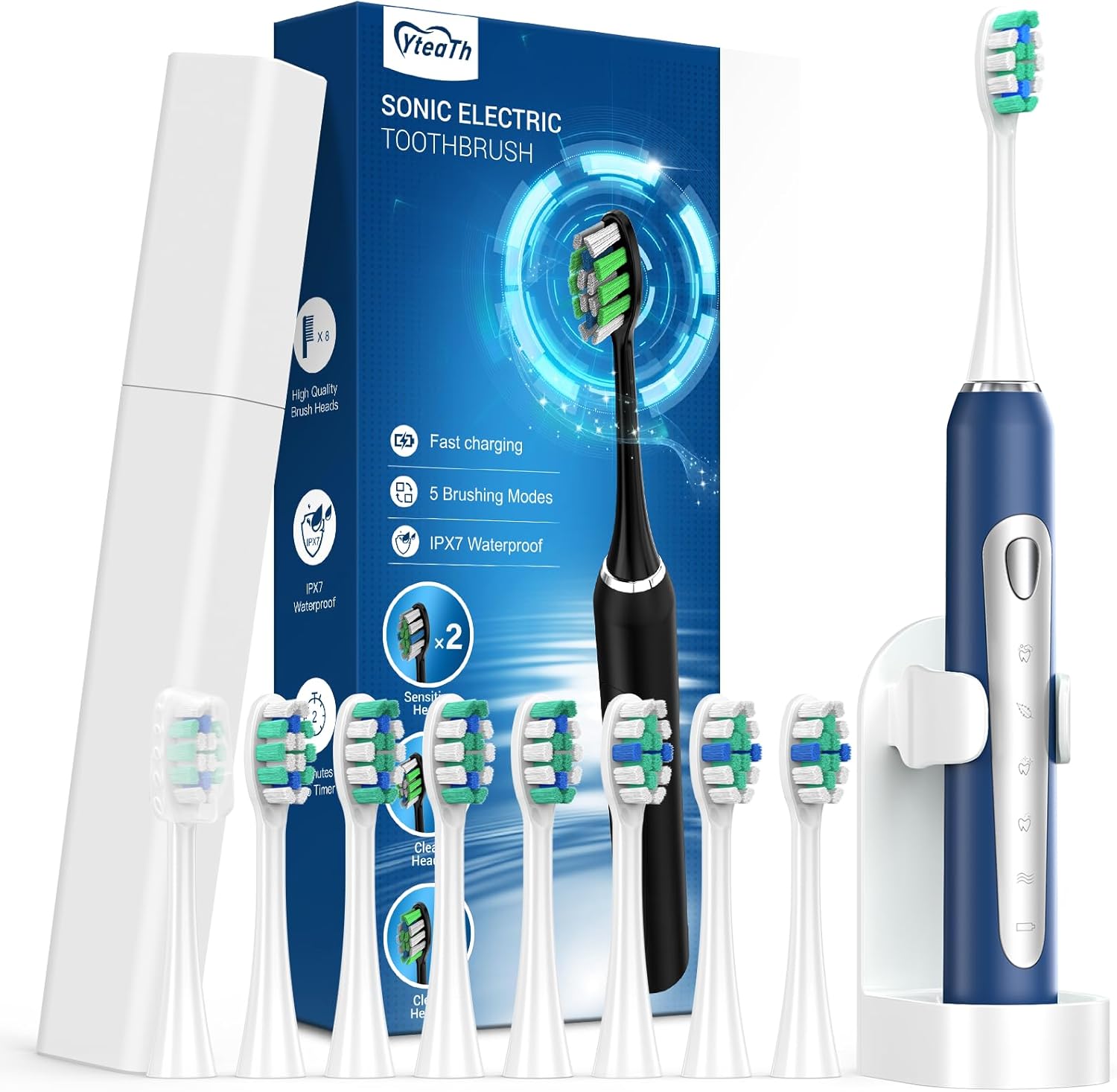 Electric Toothbrush, Sonic Toothbrush, Electric Toothbrush for Adults ...