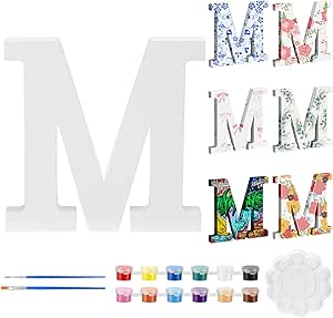 Amazon.com: JellyArch 8 Inch White Ceramic 3D Letters M Ready to Paint ...