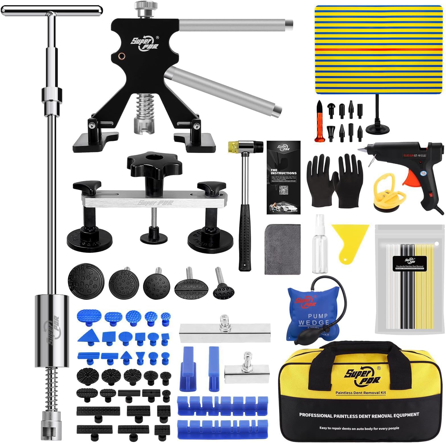 Amazon.com: Super PDR 75Pcs Dent Puller Kit for Paintless Dent Repair ...