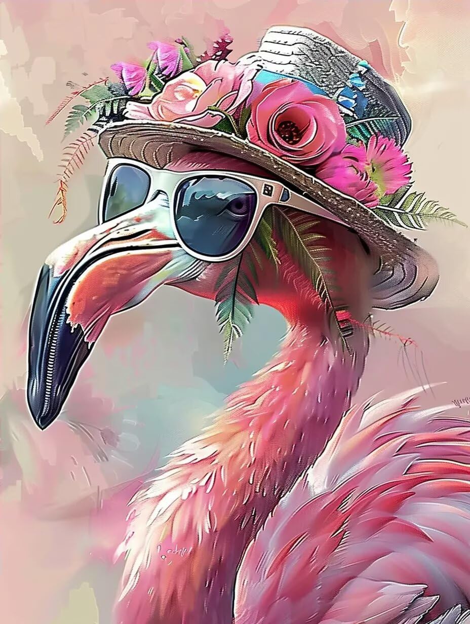 Amazon.com: Flamingo Diamond Painting Kits for Adults,DIY Animal 5D ...