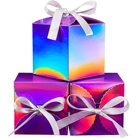Amazon.com: SHANSVYE Small Gift Boxes,Holographic purple Gift Candy Box ...