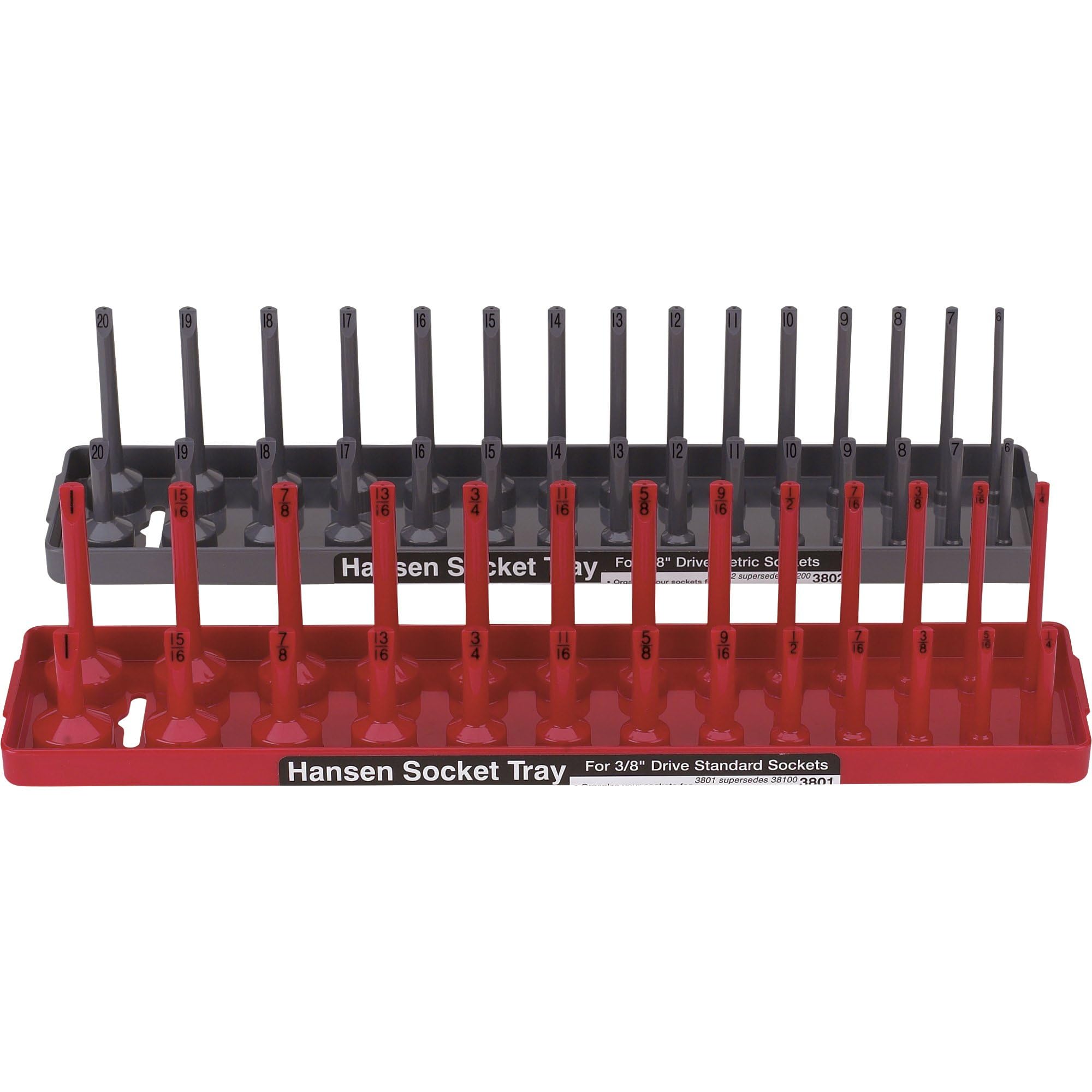Hansen Global JUMBO Socket Trays - 3/8in. Drive Sizes, 2-Pc. Set ...