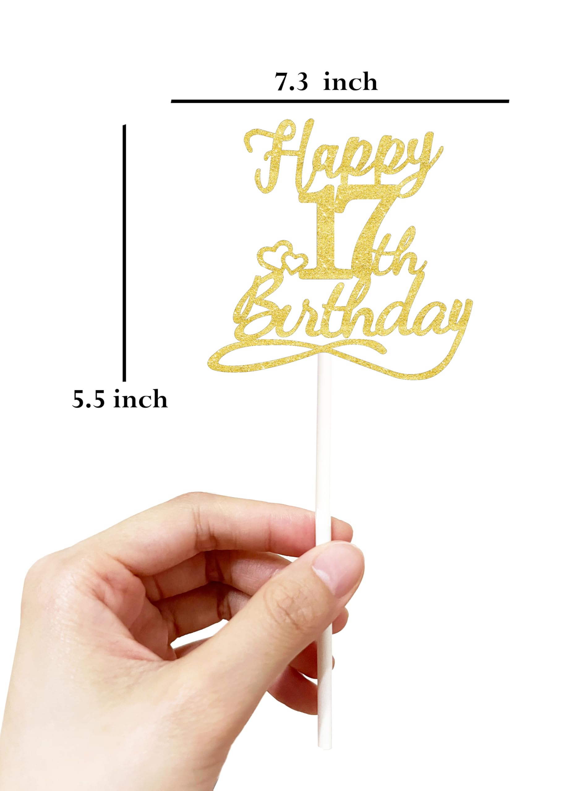 Snapklik.com : 17 Birthday Cake Toppers-Gold Glitter, Funny 17th Cake ...