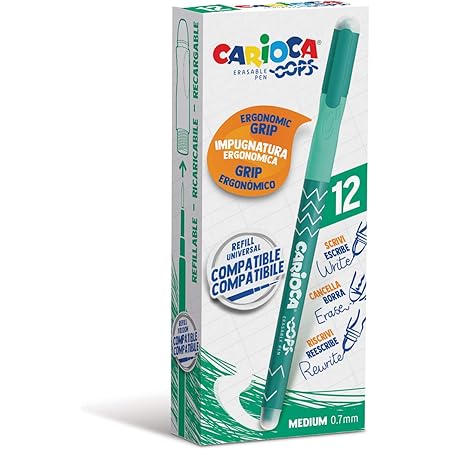 CARIOCA Oops Pens| Erasable Rollerball Refillable Pen Set for School ...