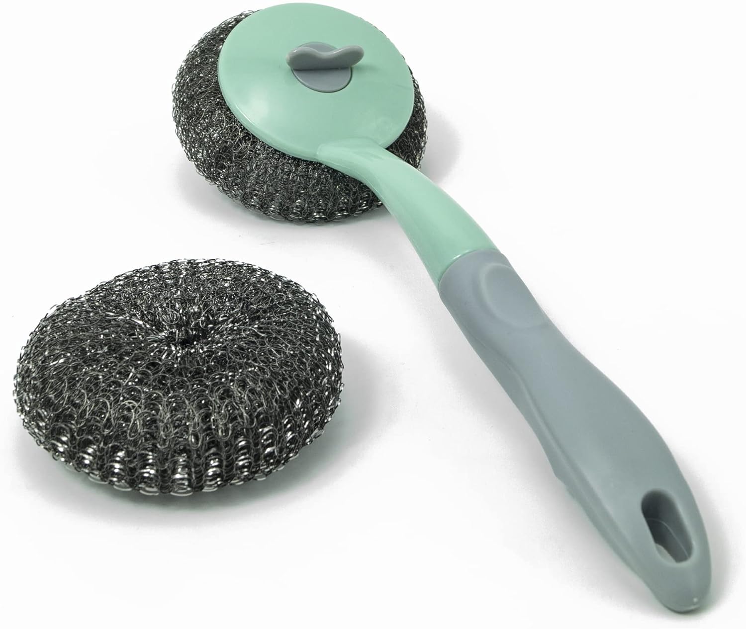 Amazon.com: Cook Pro Steel Wool Brush w/ Long Handle, Teal & Gray ...