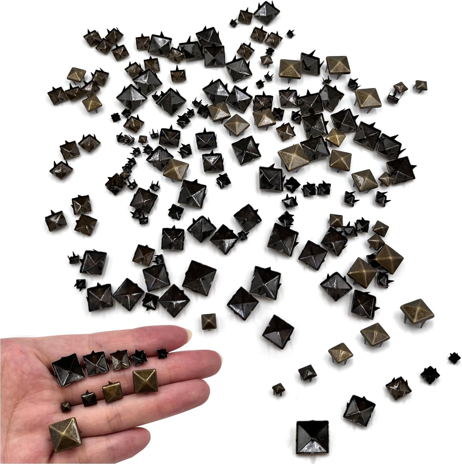 Amazon.com: Honigo Bronze 150pcs Square Pyramid Studs Metal Studs ...