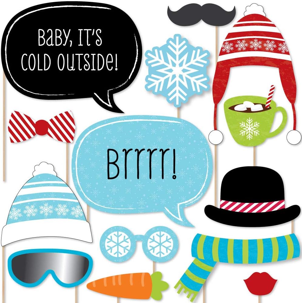 Amazon.com: 27 Pieces Snowflake Photo Booth Props Kit, Holiday and ...