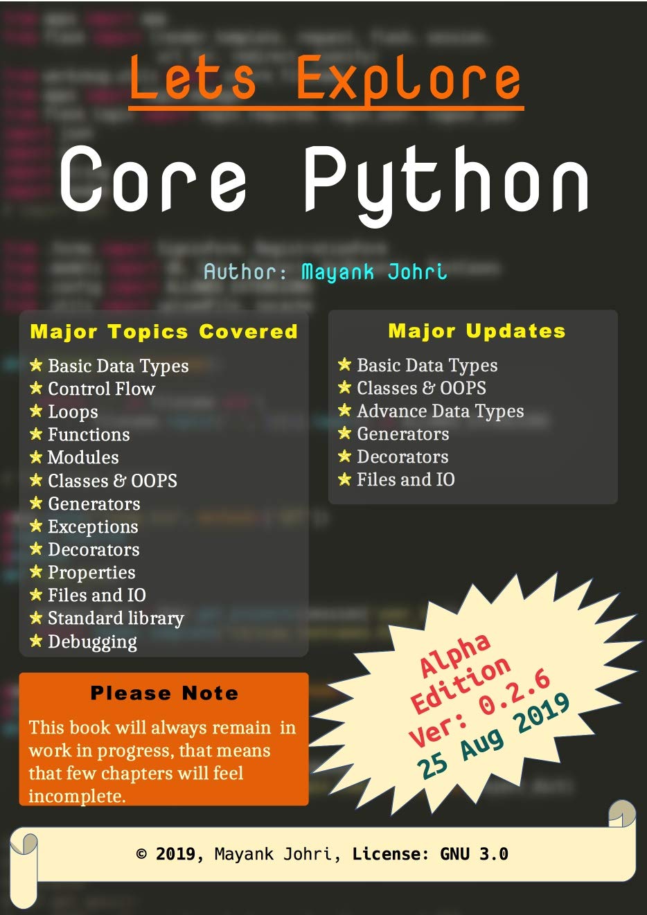 Lets Explore : Core Python: Alpha Version: 0.2.x (Lets Explore Python ...