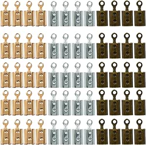 Amazon.com: Coufce 360Pcs Fold Over Crimp Cord Ending Clasp Clamp Tips ...