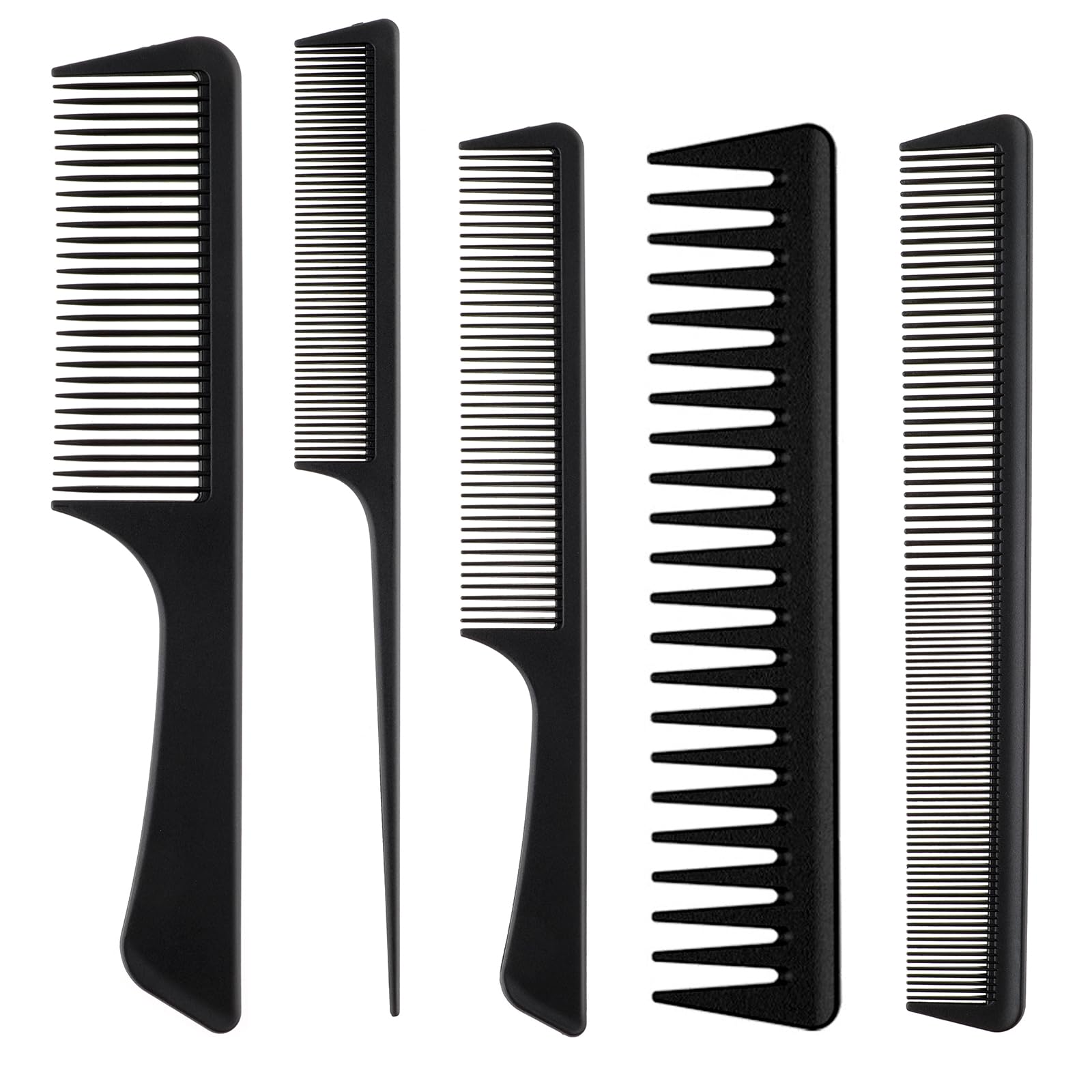 Amazon.com : 5Pcs Professional Teasing Combs Black Carbon Fiber Hair ...