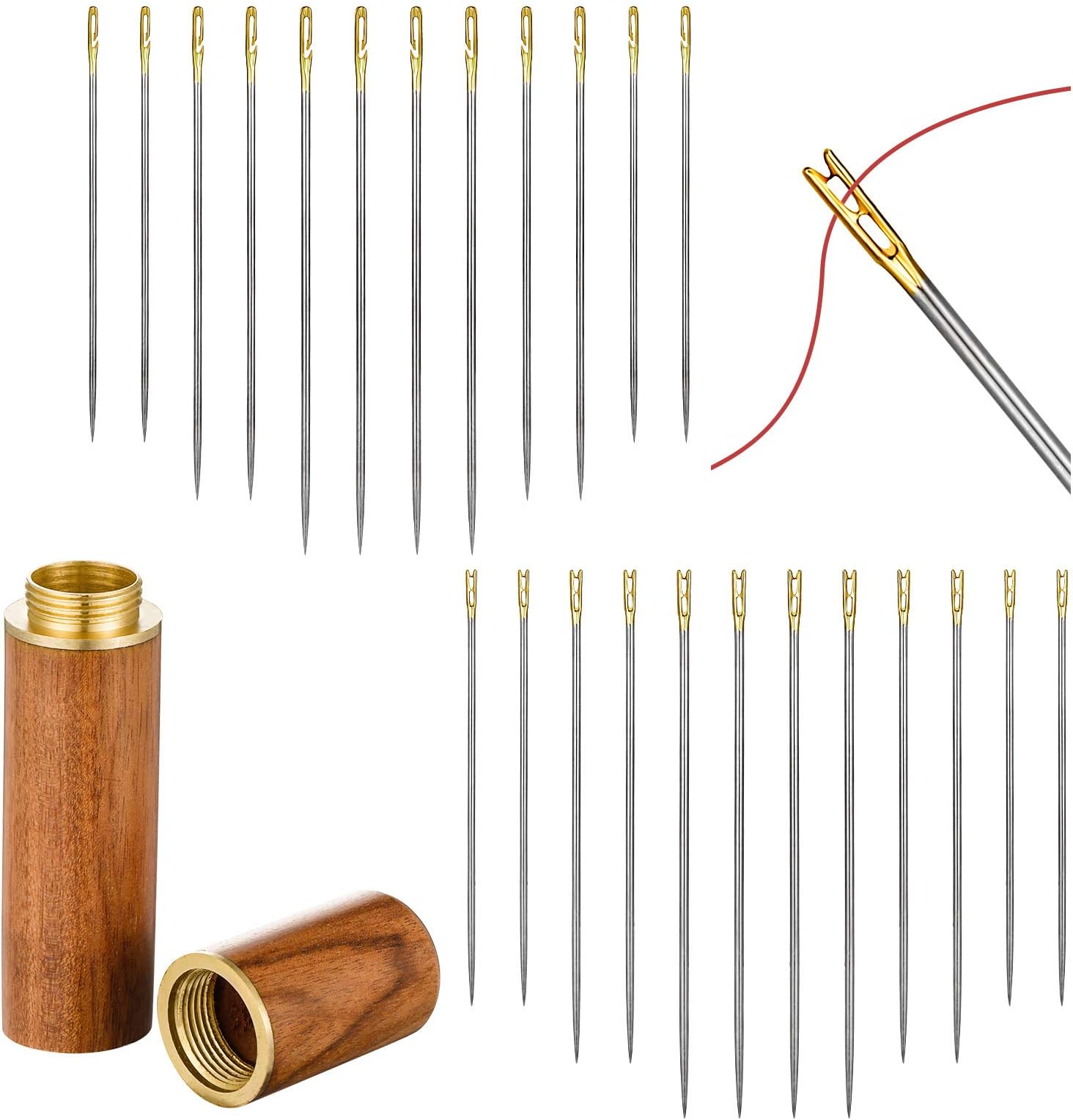 tonyg-p 24 Pieces Self-Threading Needles Opening One Second Hand ...