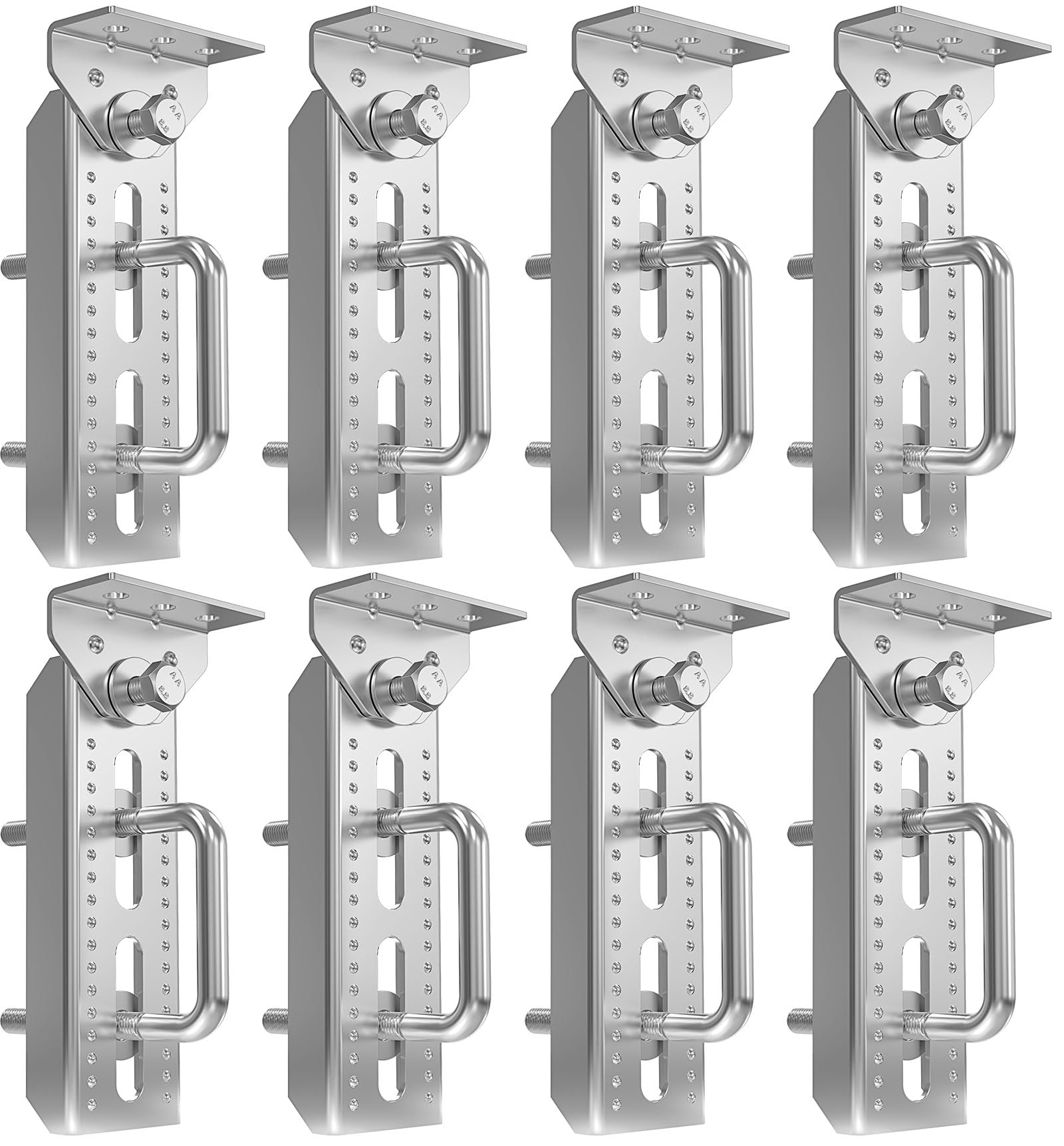 Snapklik.com : POROHOM 8 PCS 8" Galvanized Swivel Top Bunk Bracket Kit