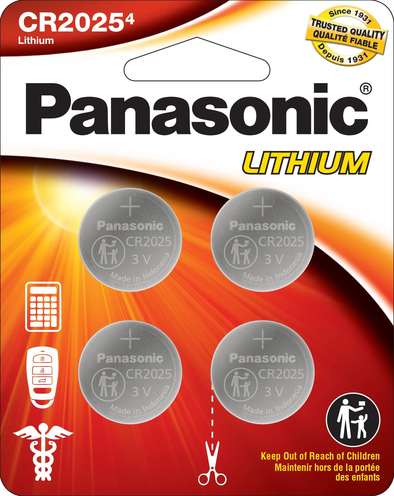 Amazon.com: Panasonic CR2032 3.0 Volt Long Lasting Lithium Coin Cell ...