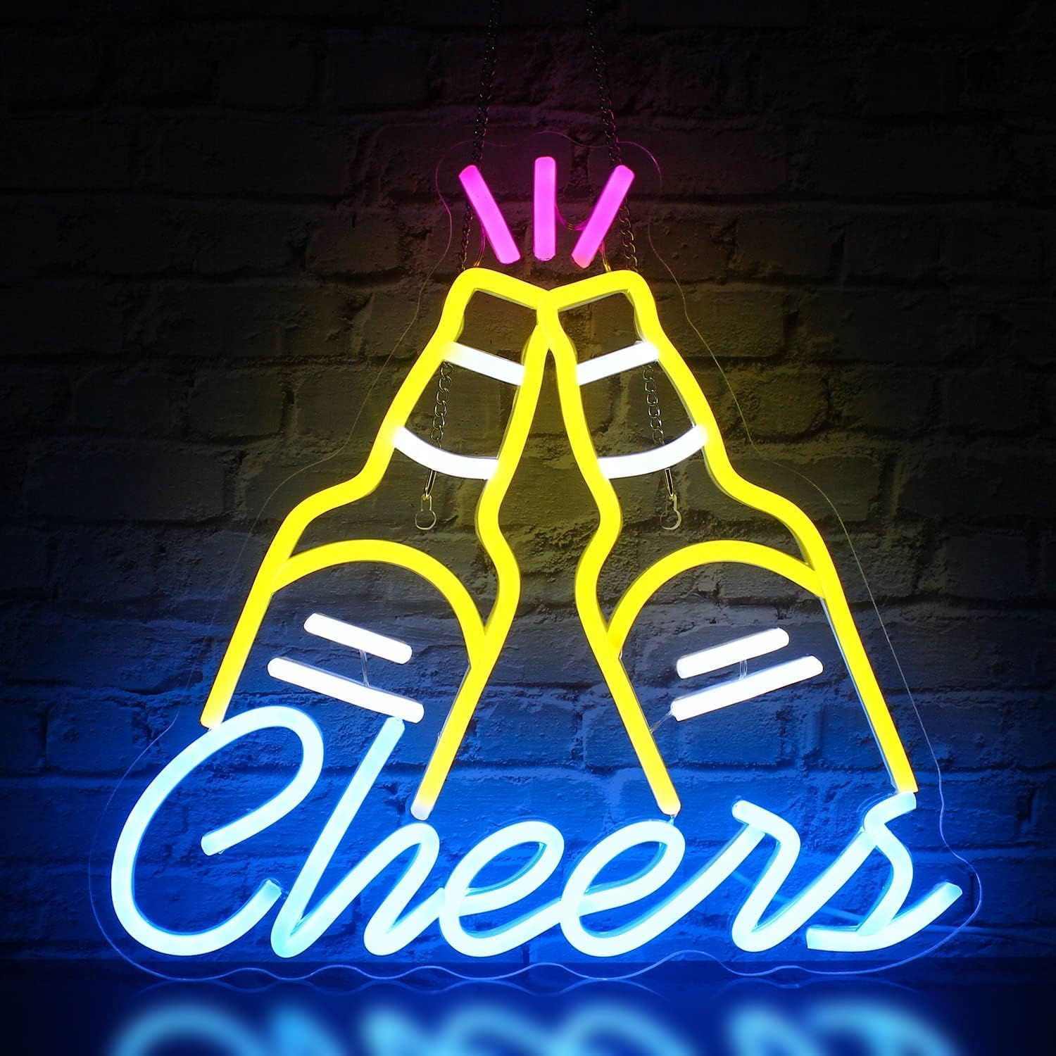 Amazon.com : Beer Neon Sign LED Neon Beer Bar Signs for Man Cave Decor ...