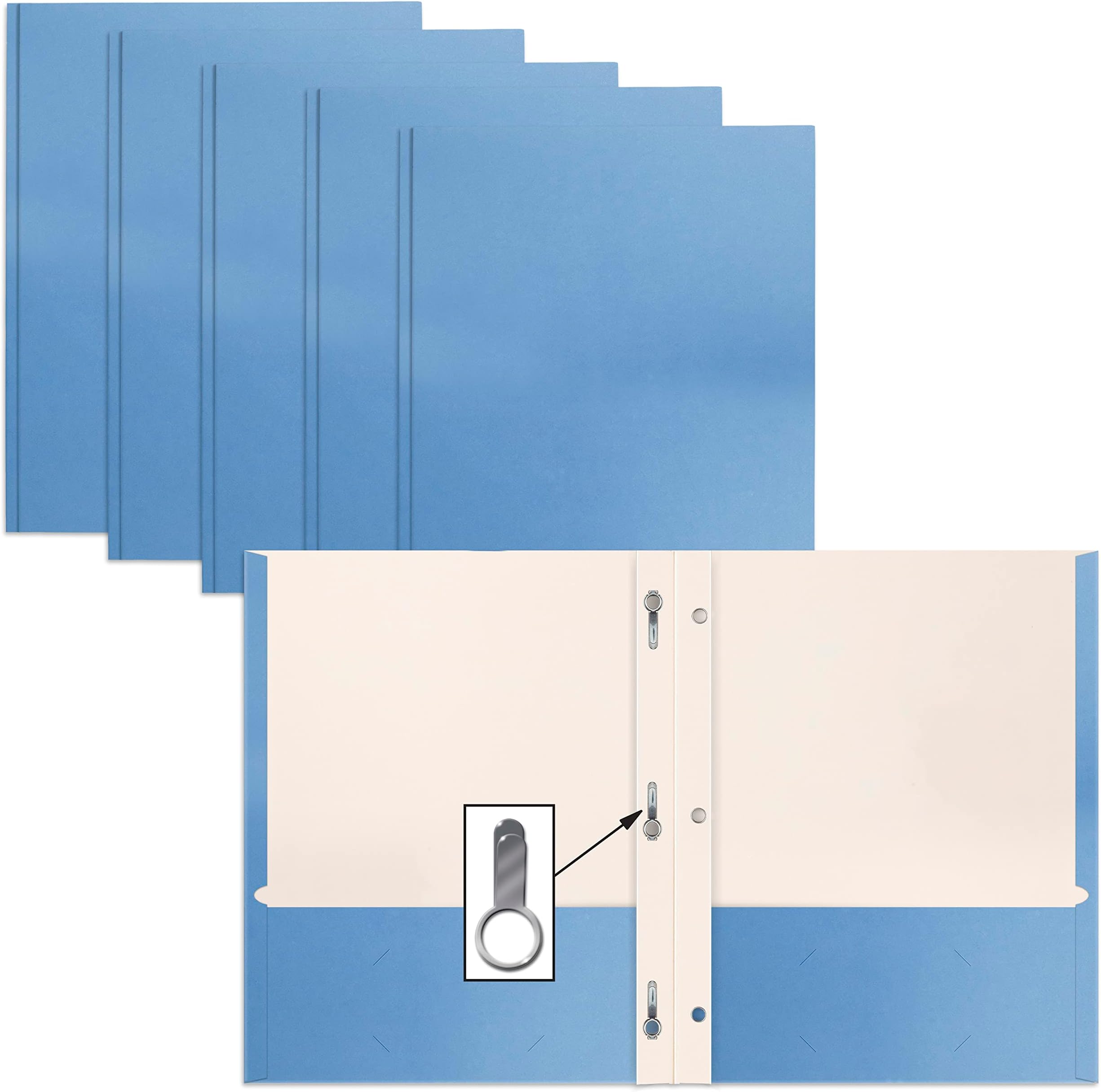 Amazon.com : Better Office Products Light Blue Paper 2 Pocket Folders ...