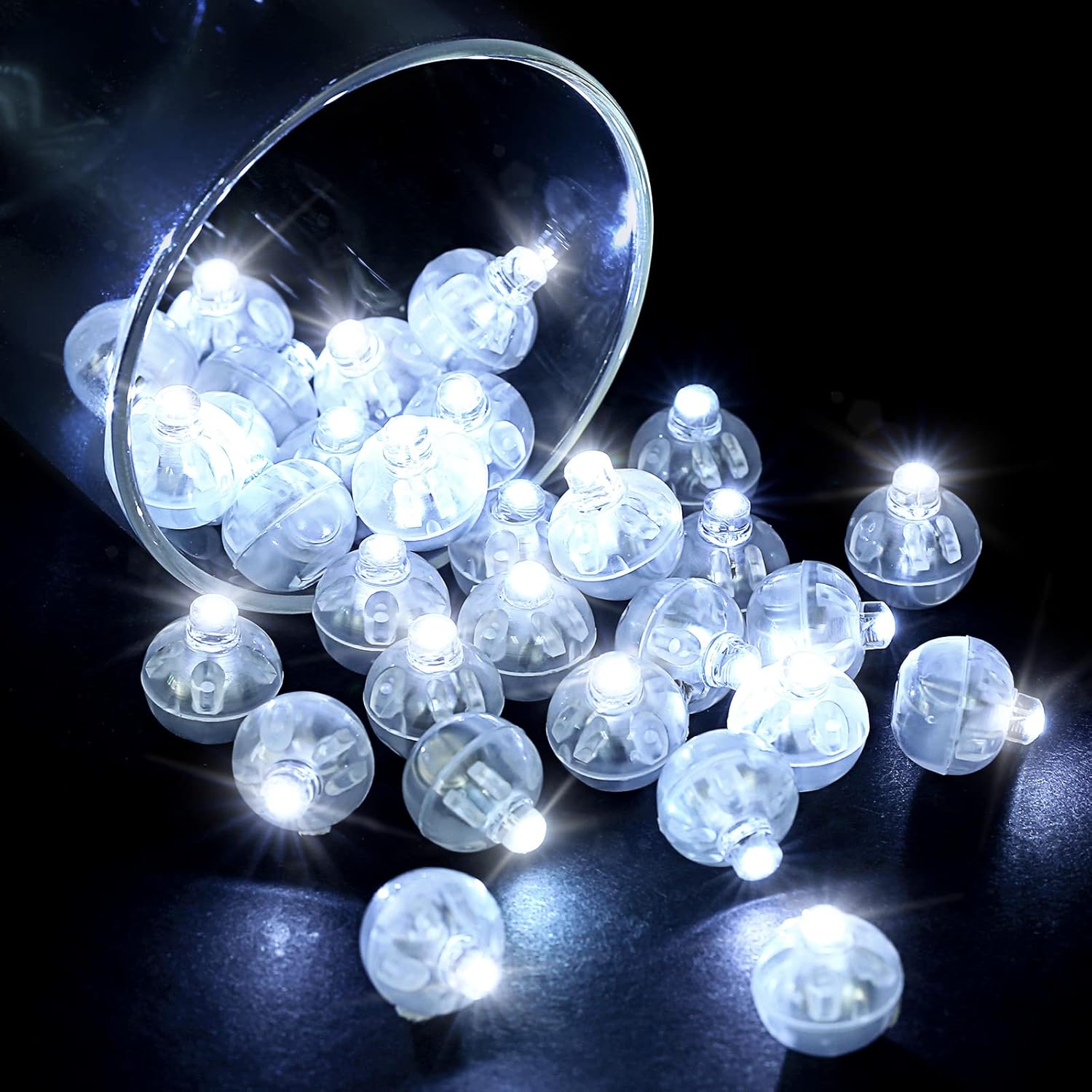 LIHAO 30 PCS Mini LED Balloon Light Bulbs Lantern Lights Round Small ...