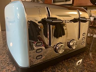 Amazon.com: iFedio 4 Slice Extra Wide Slots Stainless Steel with BAGEL ...