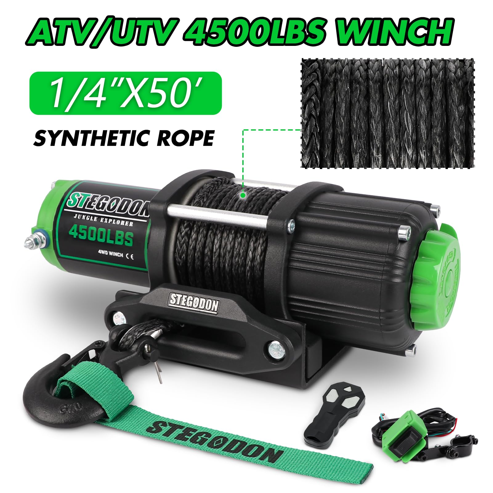 X-BULL ATV, Side-by-Side & UTV Winches 3500 Lb ATV/UTV Electric Winch ...