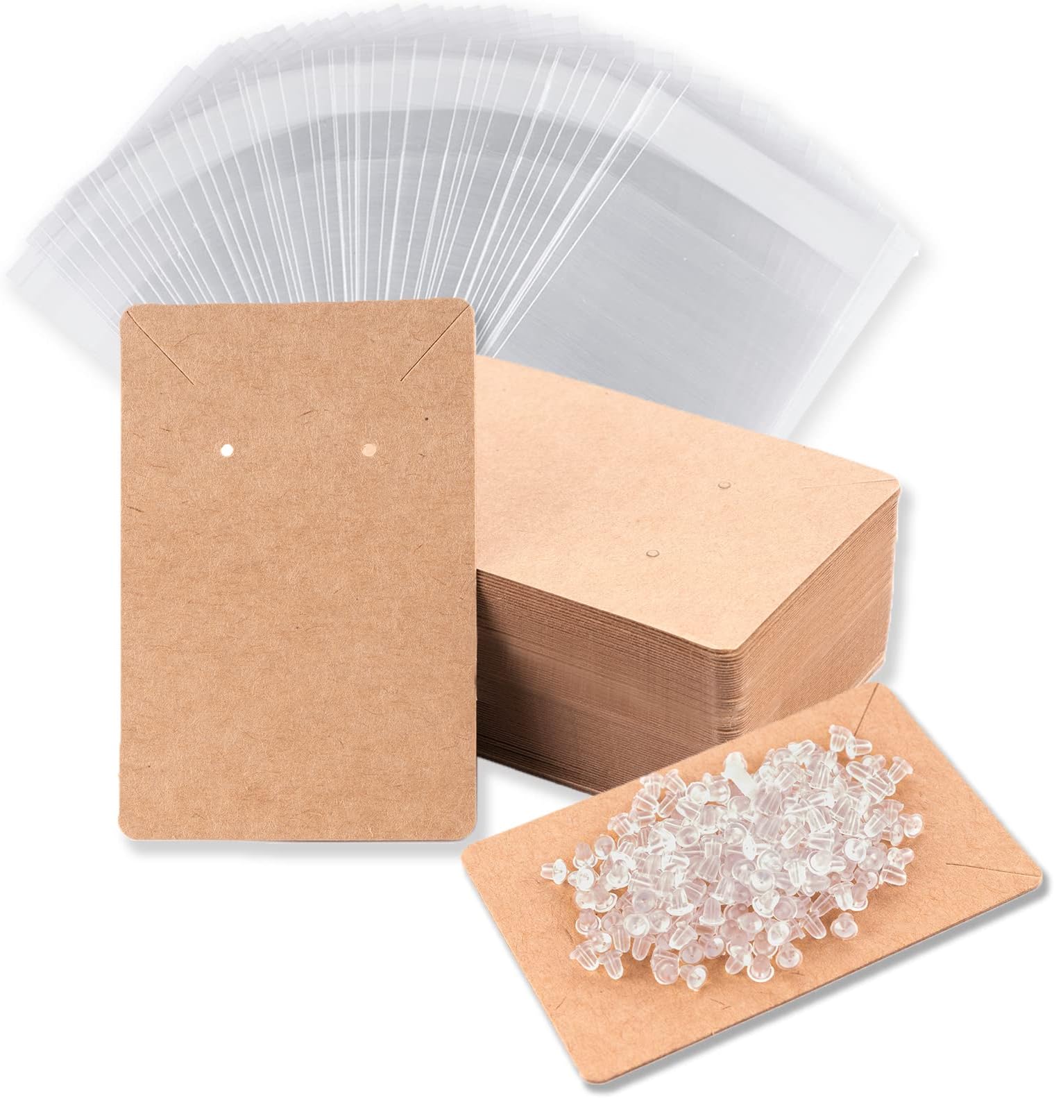 Amazon.com: 200Pack Bottle Shape Earring Display Cards Earring Display ...