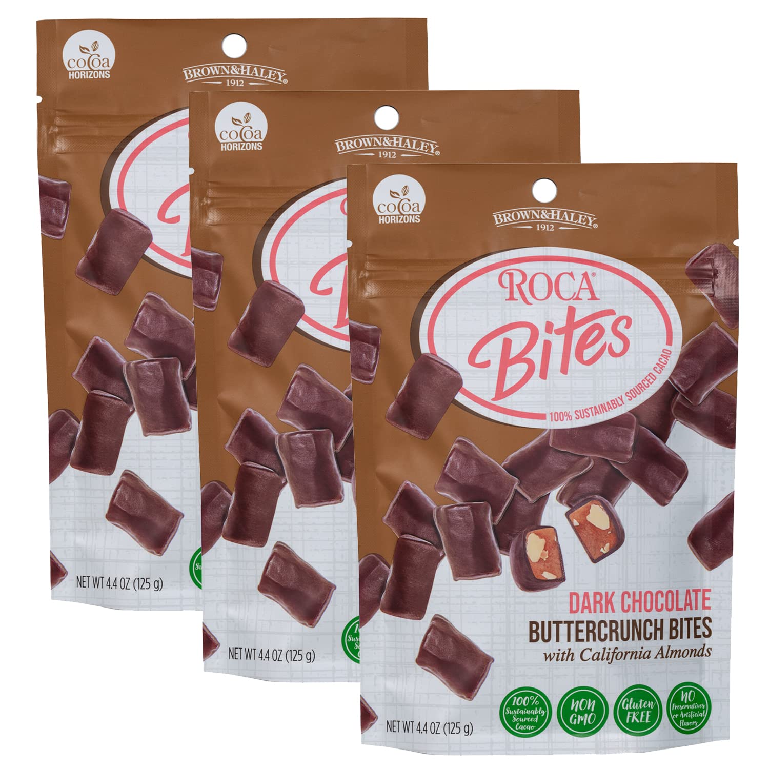 Amazon.com : Dark Chocolate ROCA® Bites, Chocolate Candy Buttercrunch ...