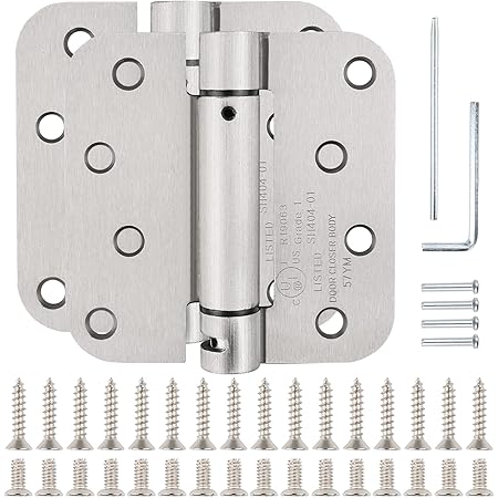 Dynasty Hardware 4 inch Spring Loaded Door Hinge Self Closing with 5/8 ...