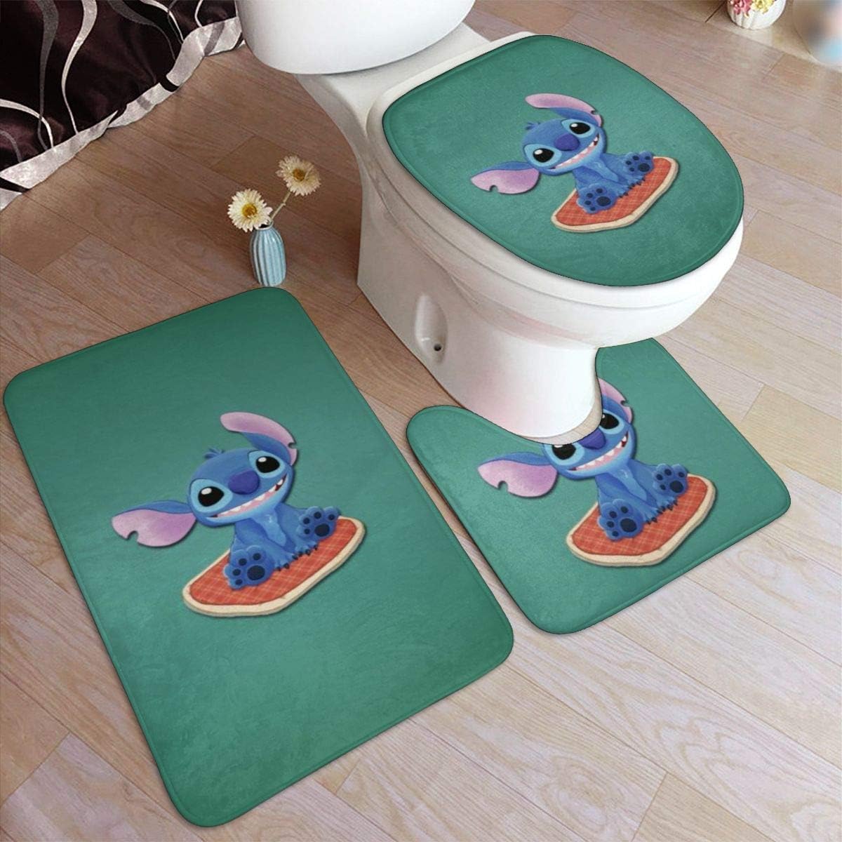 Amazon.com: liuyunfeiyu Cartoon-Lilo-Stitch 3 Piece U-Mats Rug Nonslip ...