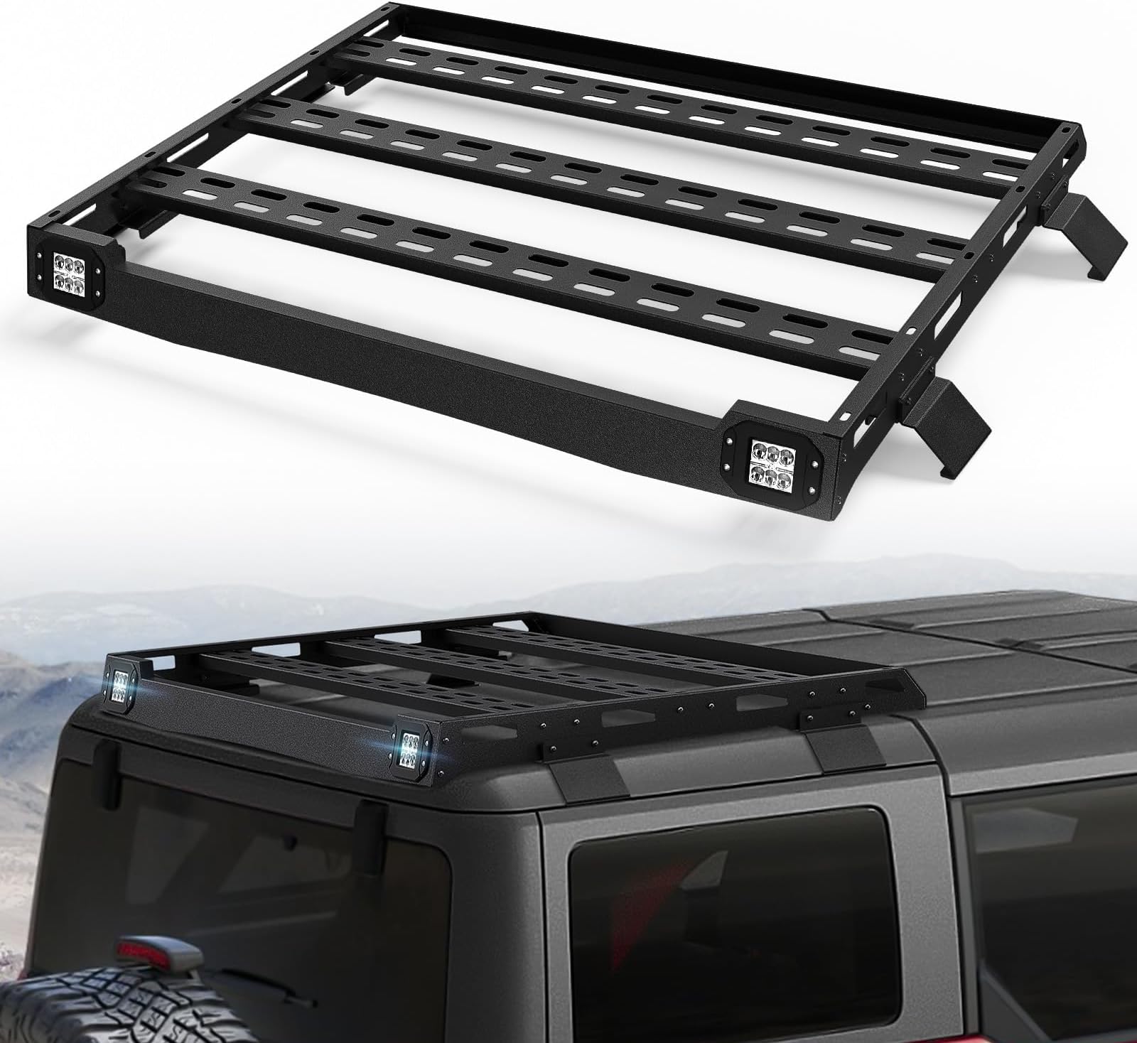 Amazon.com: Hooke Road Bronco Soft Top Roof Rack Cargo Carrier Luggage ...
