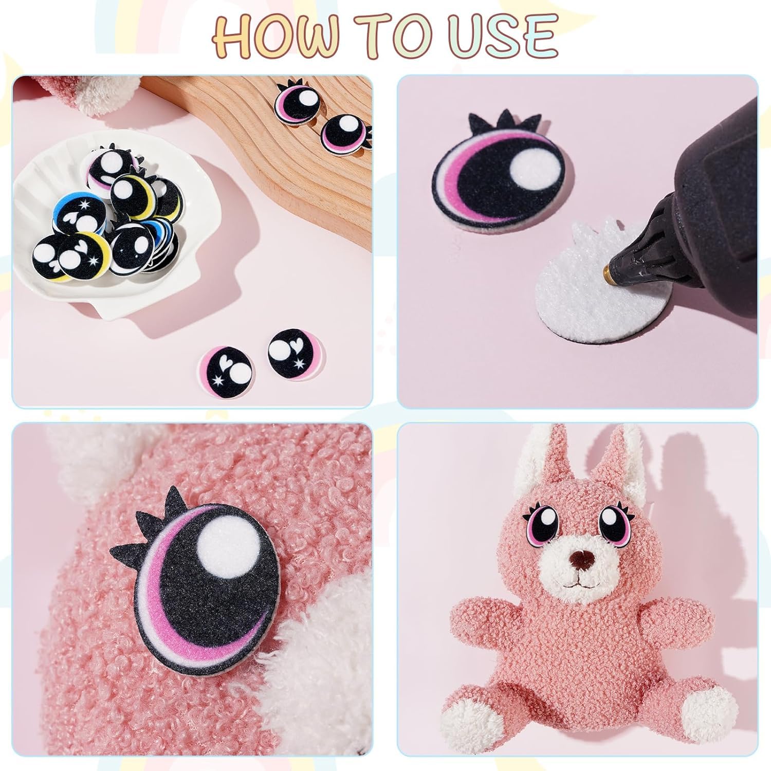 Snapklik.com : MUCUNNIA 11 Pairs 30mm Round Felt Eyes For Amigurumi