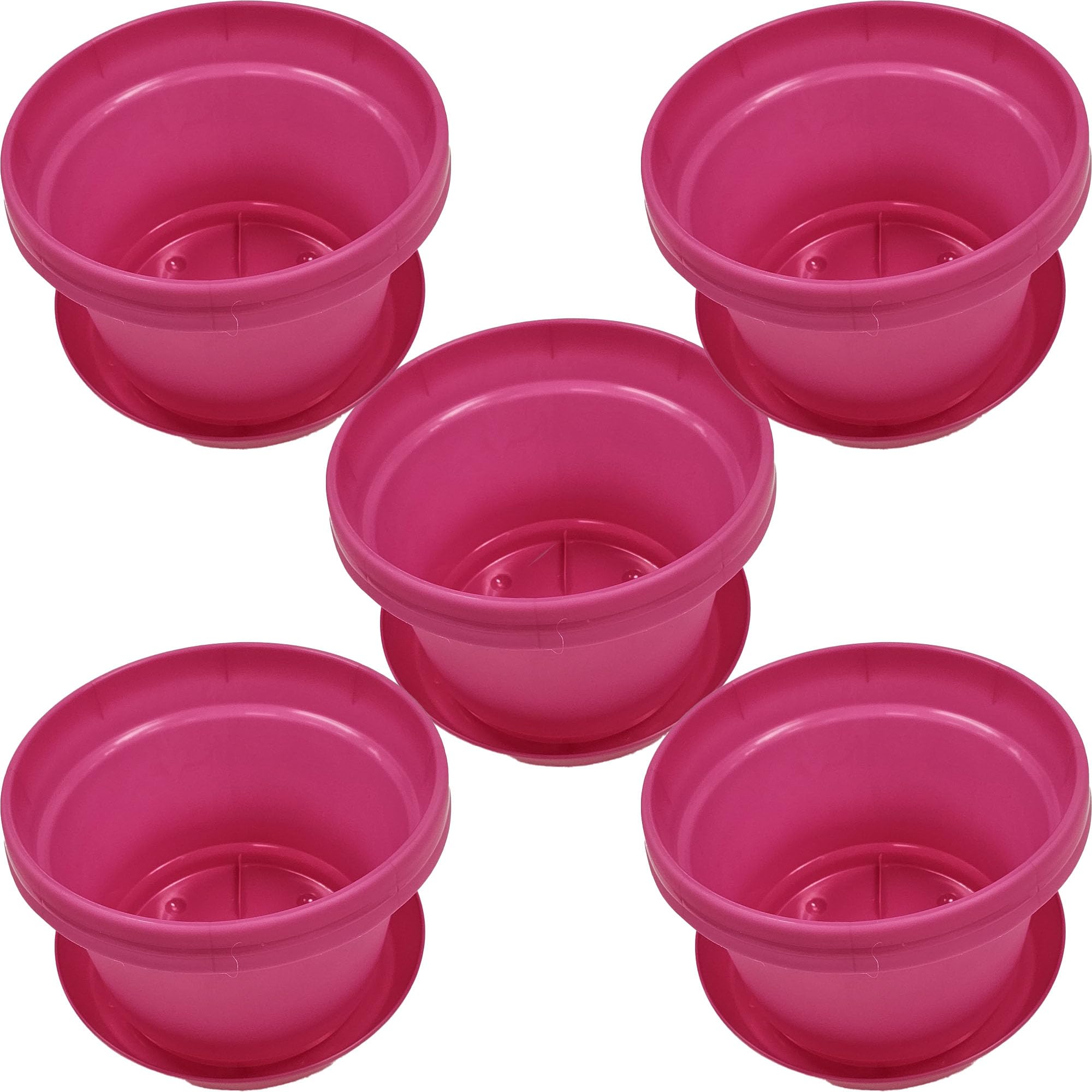 Amazon.com: Austin Planter Pack of 5 Pot and Saucer 12 inch Pink ...