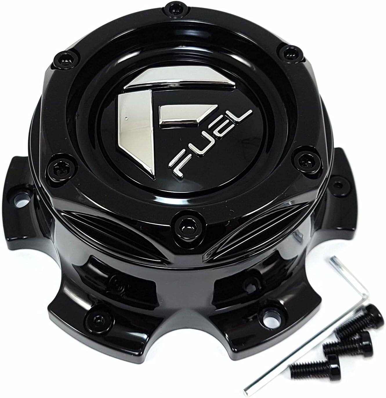 Amazon.com: Fuel Wheel Center Cap Gloss Black Large Bore 1.83" for 6x5 ...