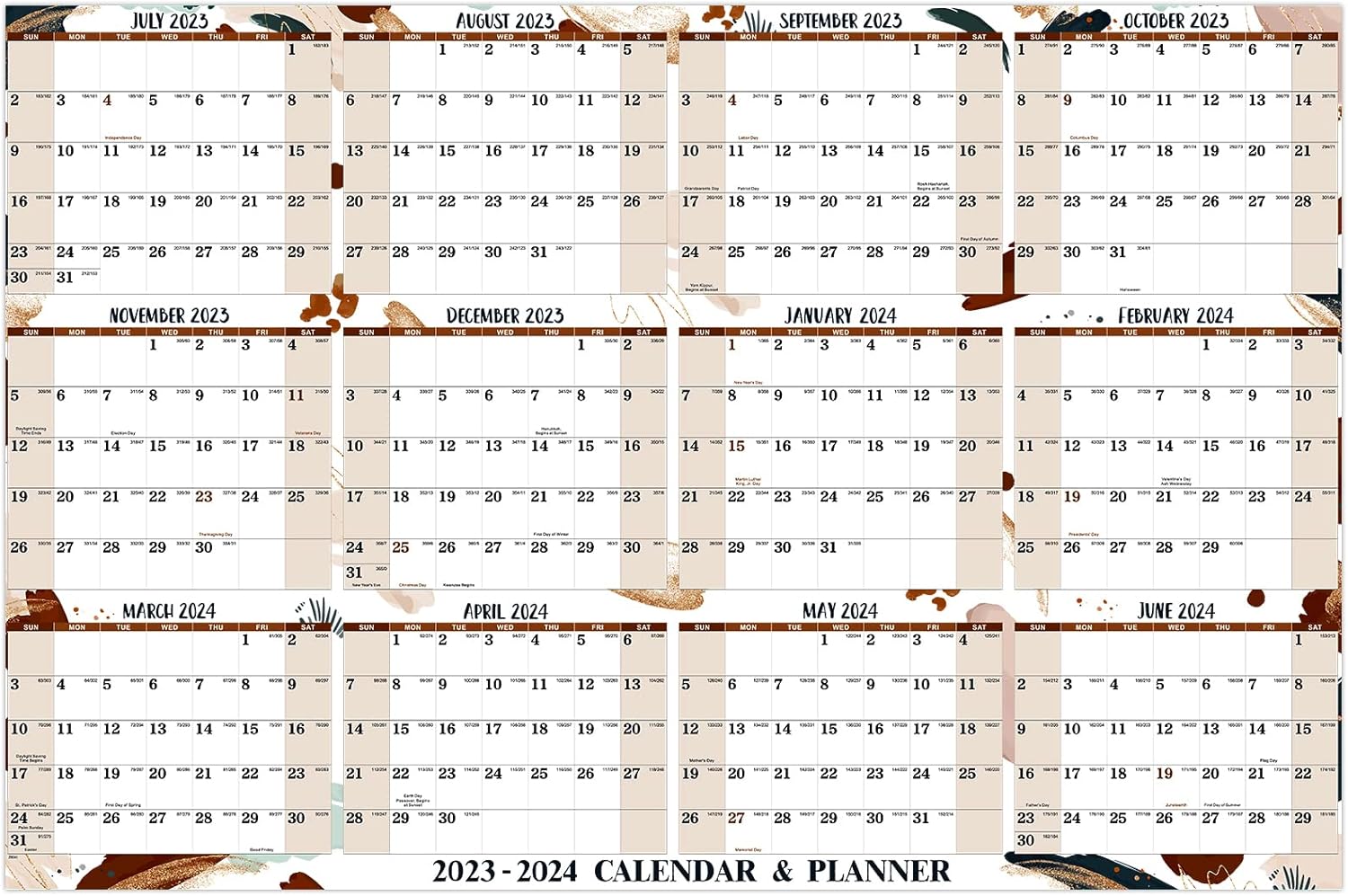 Amazon.com: 2023-2024 Wall Calendar - Academic Yearly Wall Calendar ...