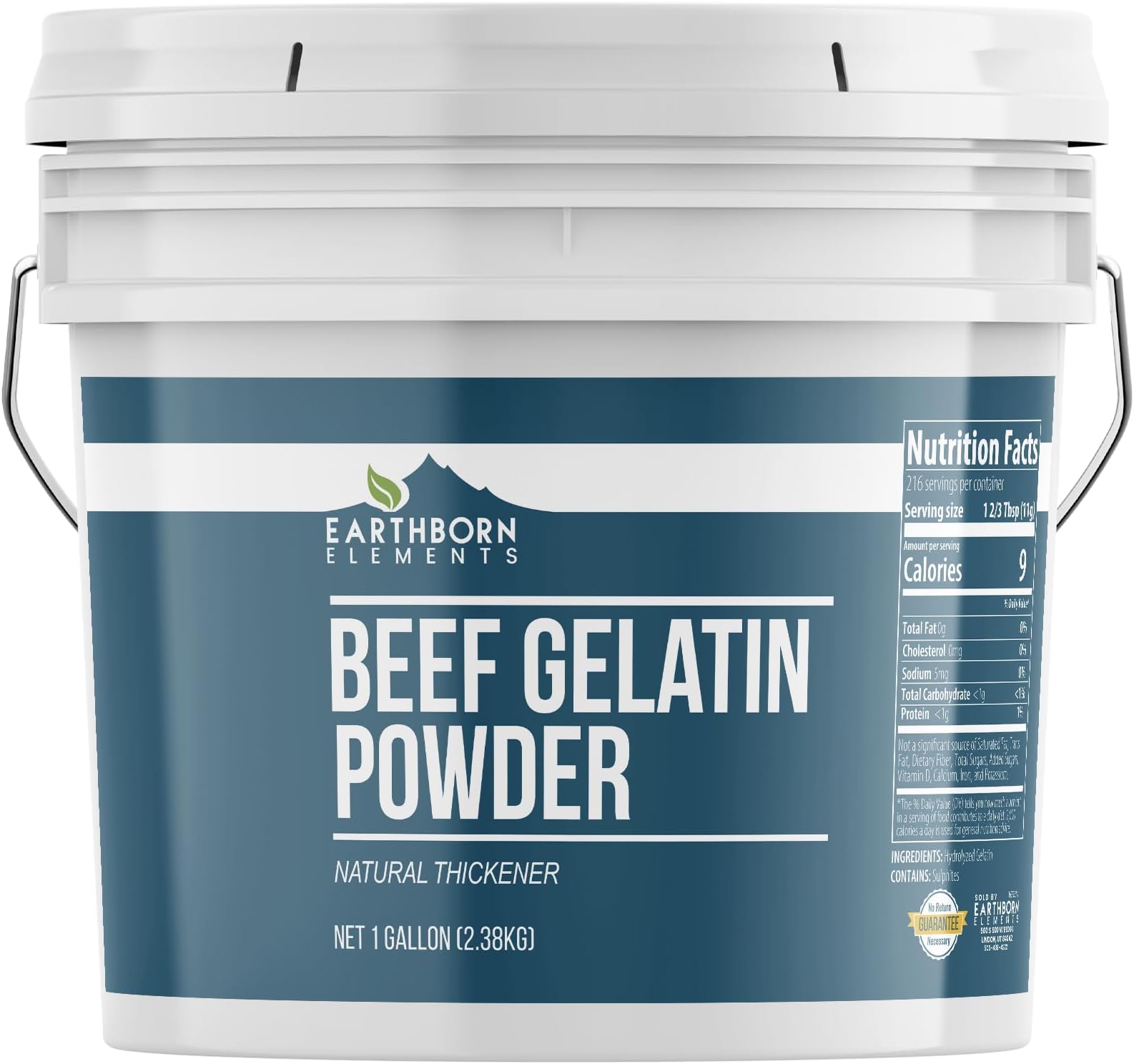 Amazon.com : Earthborn Elements Beef Gelatin Powder 1 Gallon Bucket ...