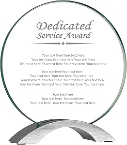 Amazon.com : Ravanox 7 1/4" Round Cosmic Glass Dedicated Service Award ...
