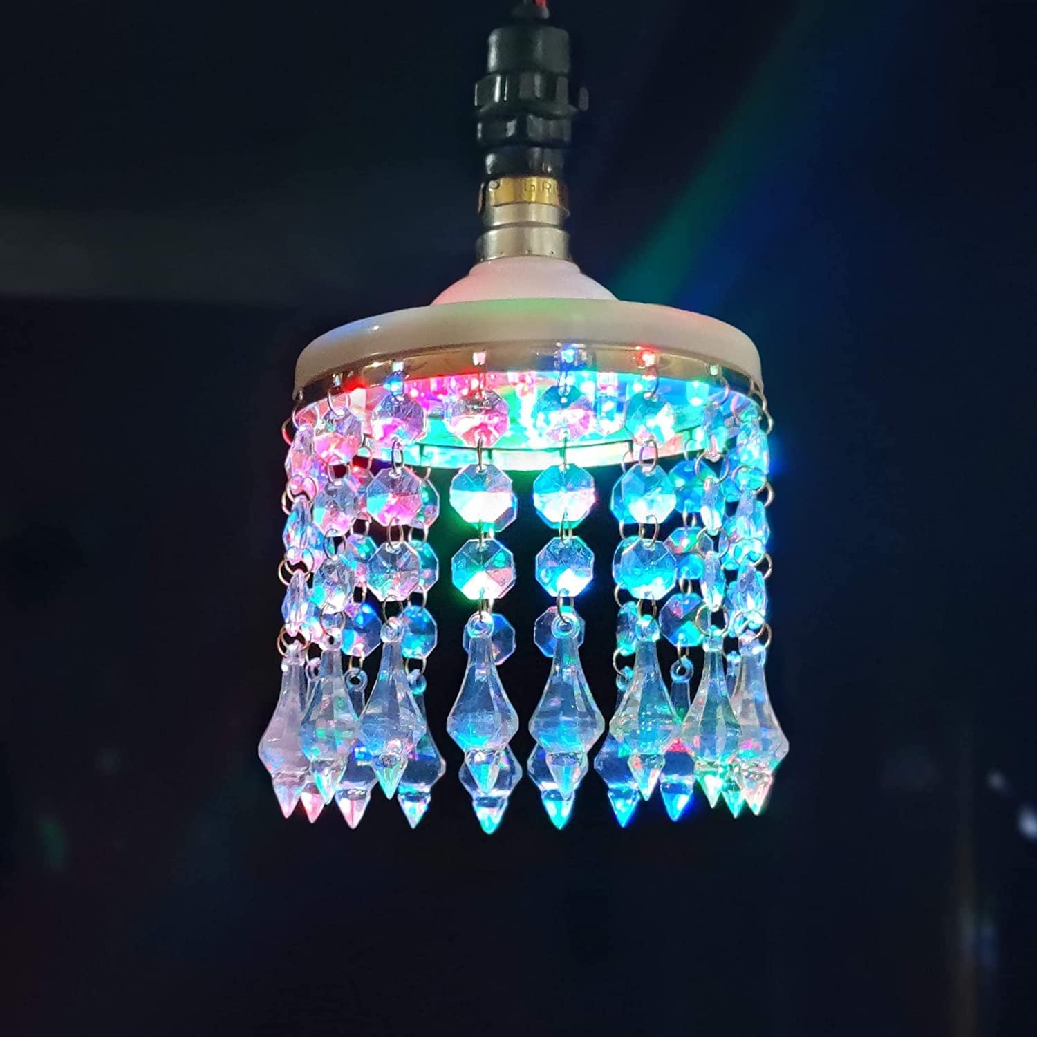 Buy PRABHAM RGB Multicolor Changing Crystal Mini Jhoomer Hanging B22 ...