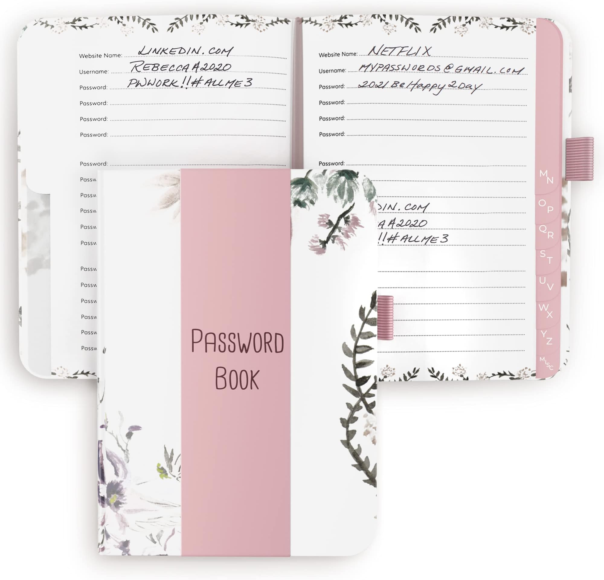 Amazon.com : Zonon 2 Pieces Portable Password Book Password Organizer ...