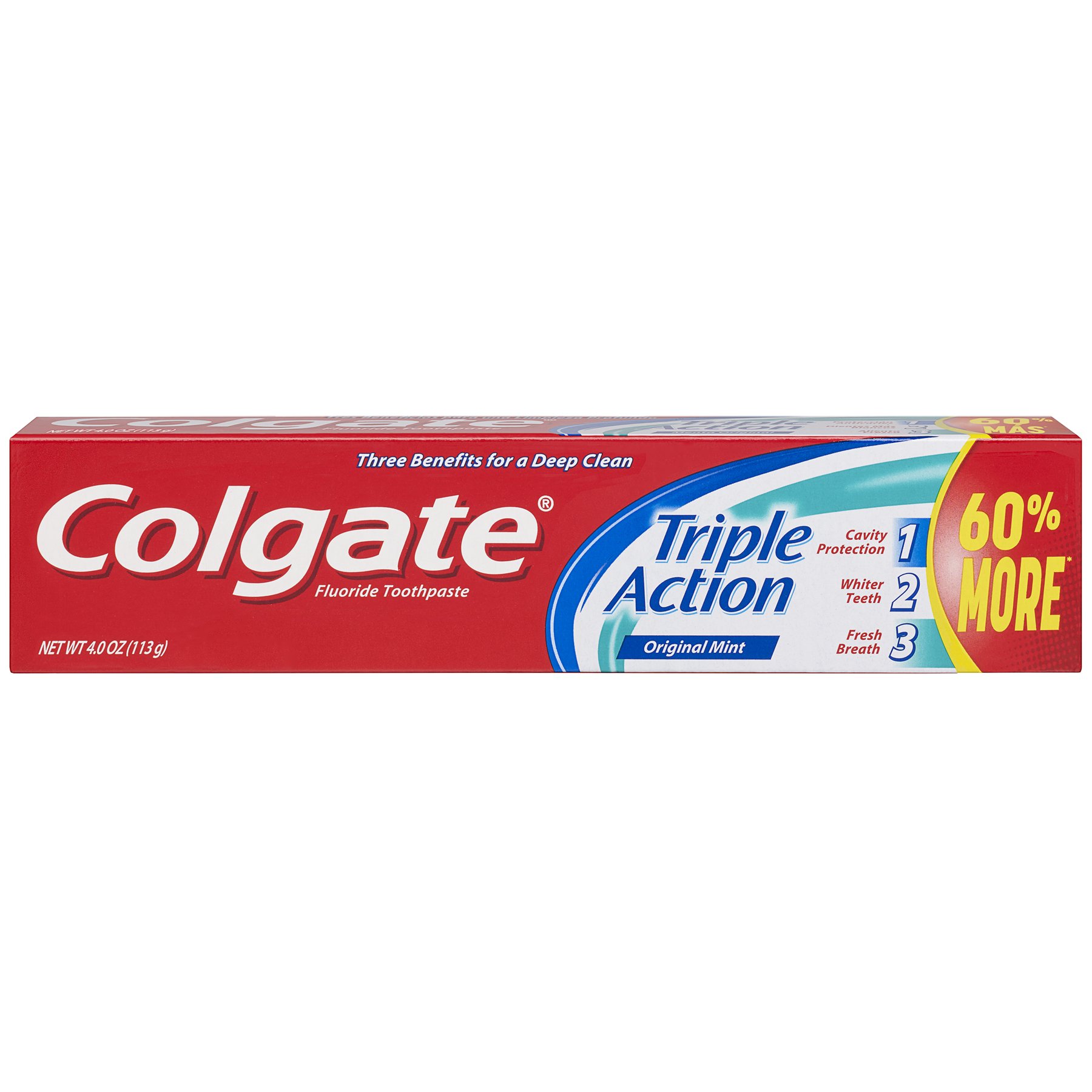 Amazon.com : Colgate Triple Action Toothpaste, Mint - 4 ounce (Pack of ...