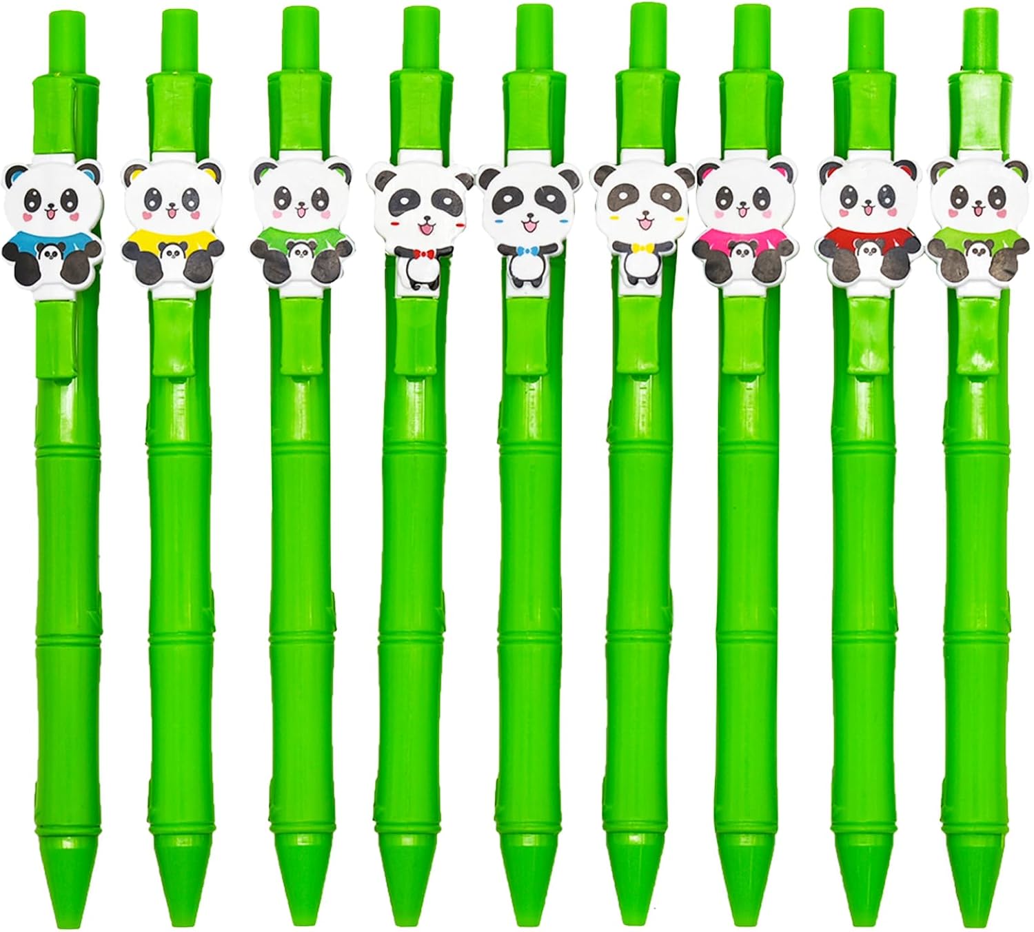 Amazon.com: Maydahui 12 Pcs Cute Panda Bear Pens Retractable Green Bamboo Kawaii Panda Gel Pens ...